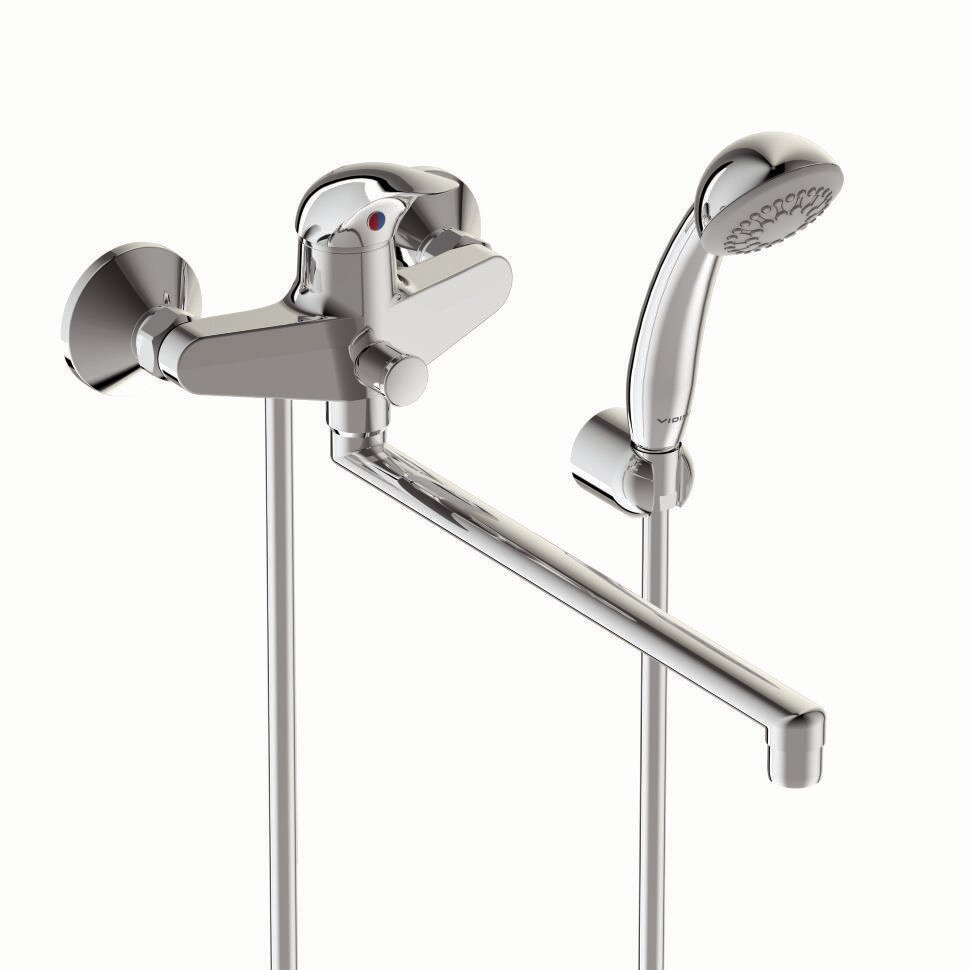 Смеситель Vidima BA005AA ORION для ванны с L изливом 320мм +шланг с лейкой