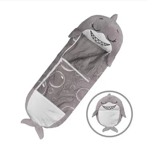 Детский спальный мешок Bamboo с мультяшным принтом животных 160x60cm, Серый, Grey shark