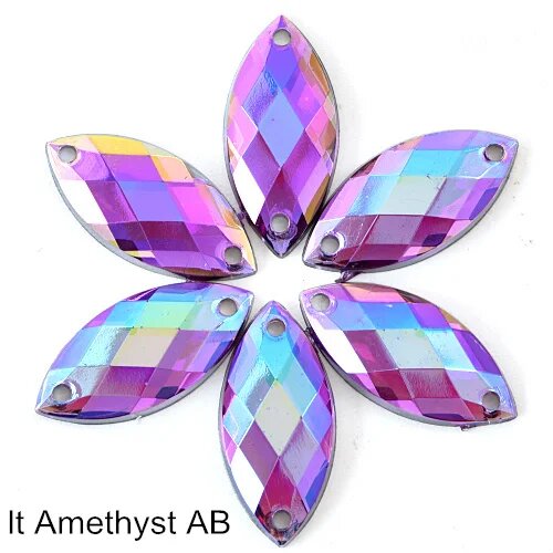 Стразы OLeeya конский глаз 9x18 мм, фиолетовый lt amethyst AB