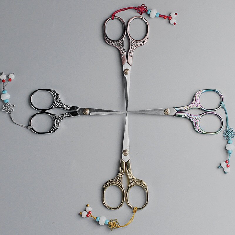 Винтажные ремесленные ножницы из нержавеющей стали, квадратная ручка, компактные для шитья, скрапбукинга и точных работ