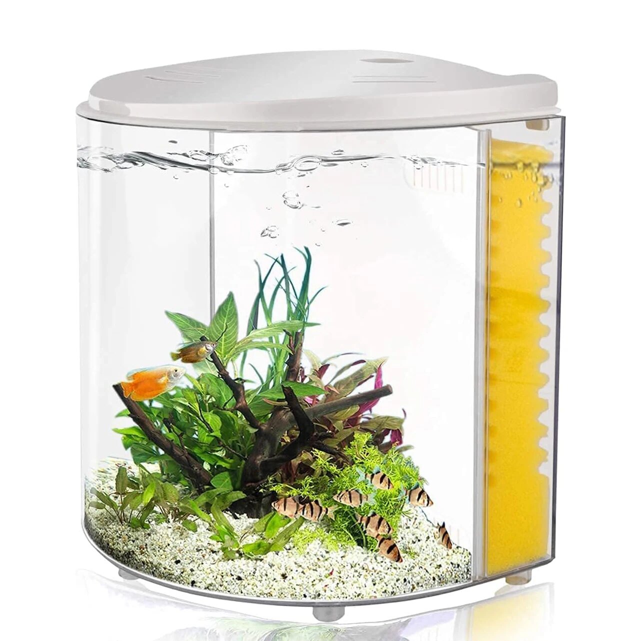 Мини-аквариум белый Glass 1,2 л