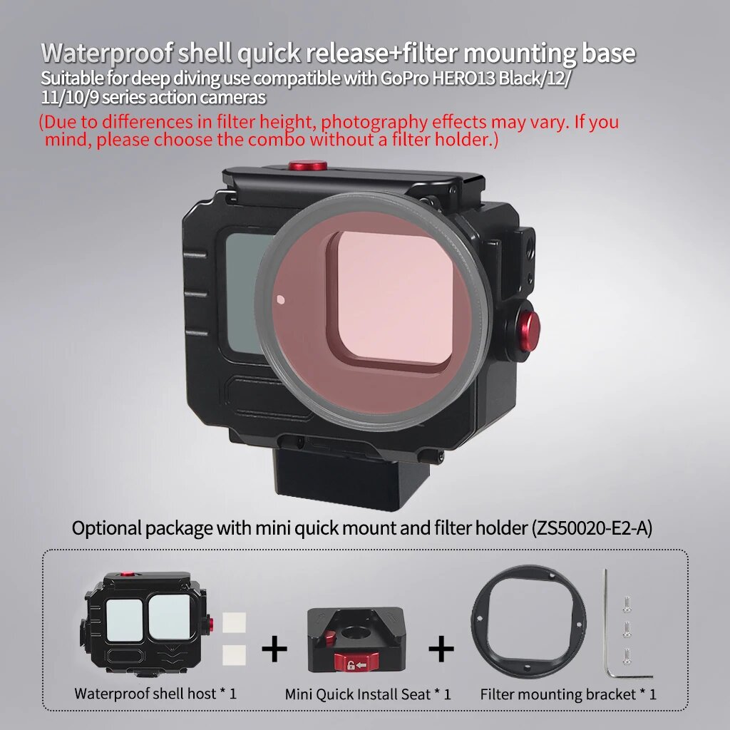 Водонепроницаемый чехол из алюминиевого сплава 80 м, чехол для дайвинга для Gopro 13 12 11, экшн-камера, защитная рамка для подводного видеоблога