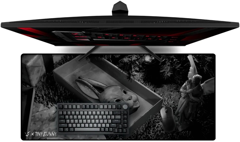 Коврик ARDOR GAMING Tiny Bunny Chrismas (XL), 900 мм x 400 мм x 4 мм, черный