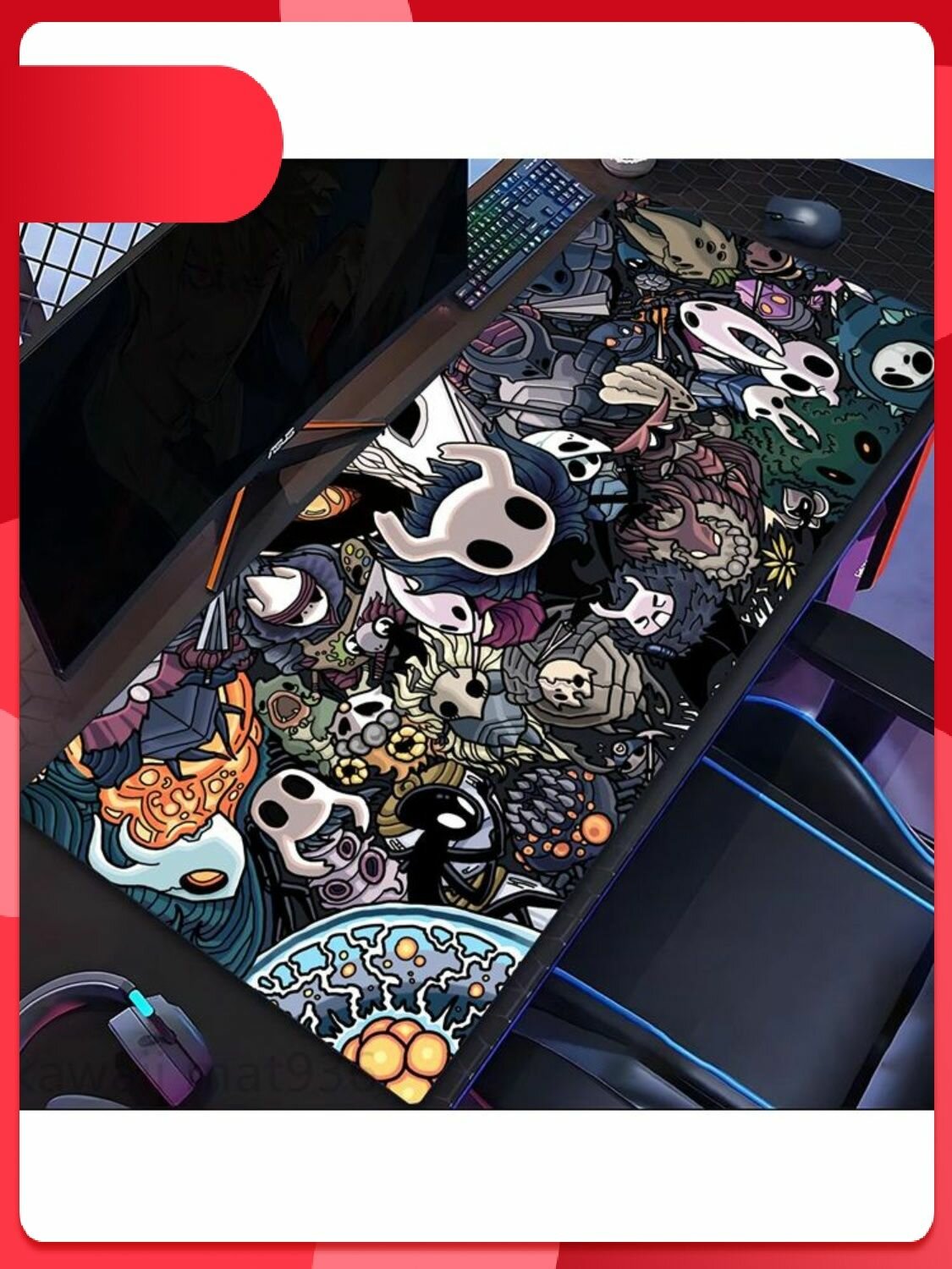 The Hollow Knight Коврик для рабочего стола киберспортсмена, игровая клавиатура с рисунком из аниме "полый рыцарь", коврик для мыши, аксессуары для портативных ПК, размер 400x900xxl