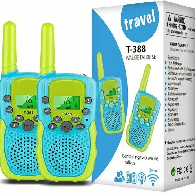 Детская рация, 2 шт, уоки токи, зелено-синие
