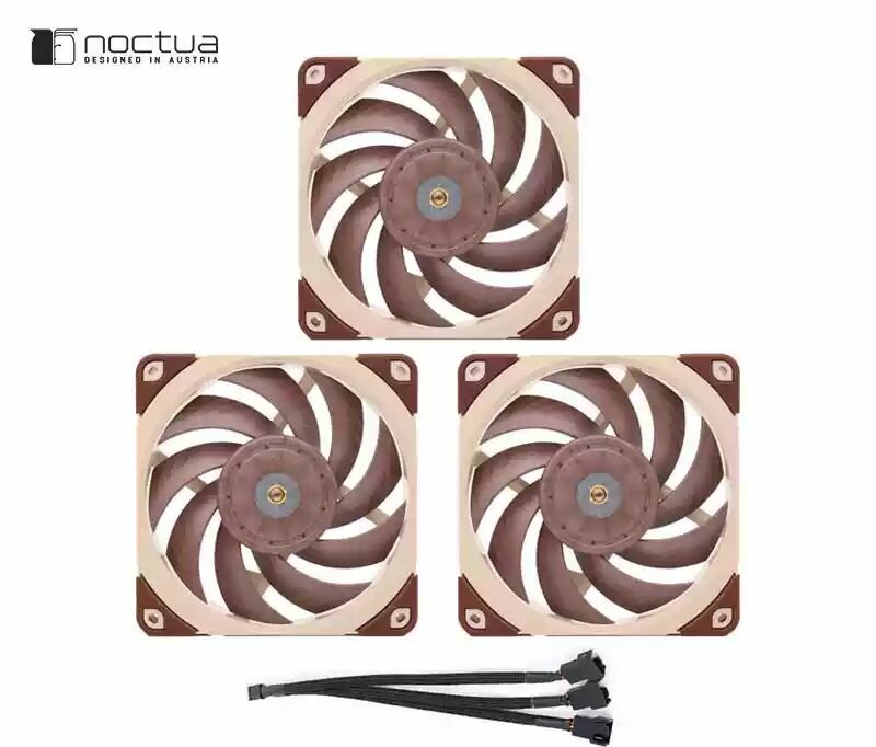Вентилятор NF-A12x25 * 3*, коричневый, светло-бежевый