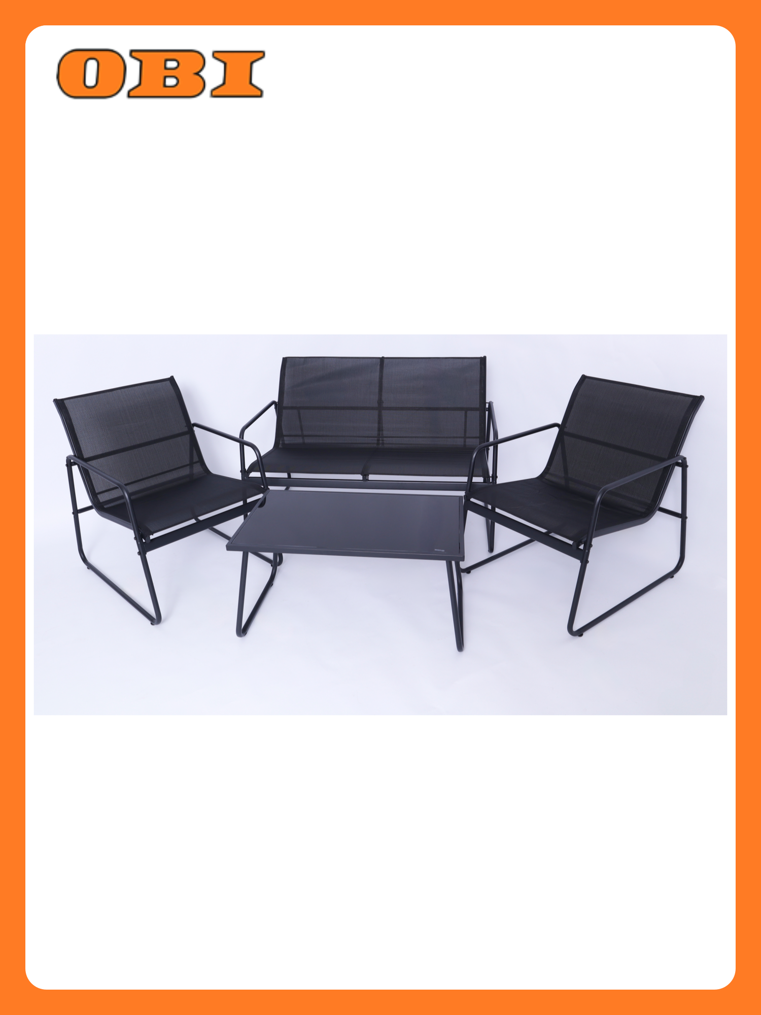 Набор мебели Vita Керос, текстиль/металл, 4 элемента, чёрный