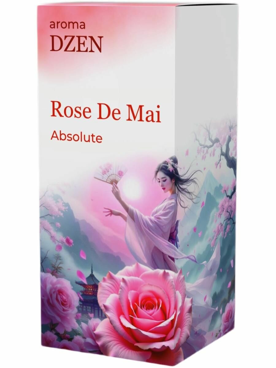 Эфирное масло Роза майская абсолют Aroma Dzen 3 мл для ароматерапии, бани, йоги