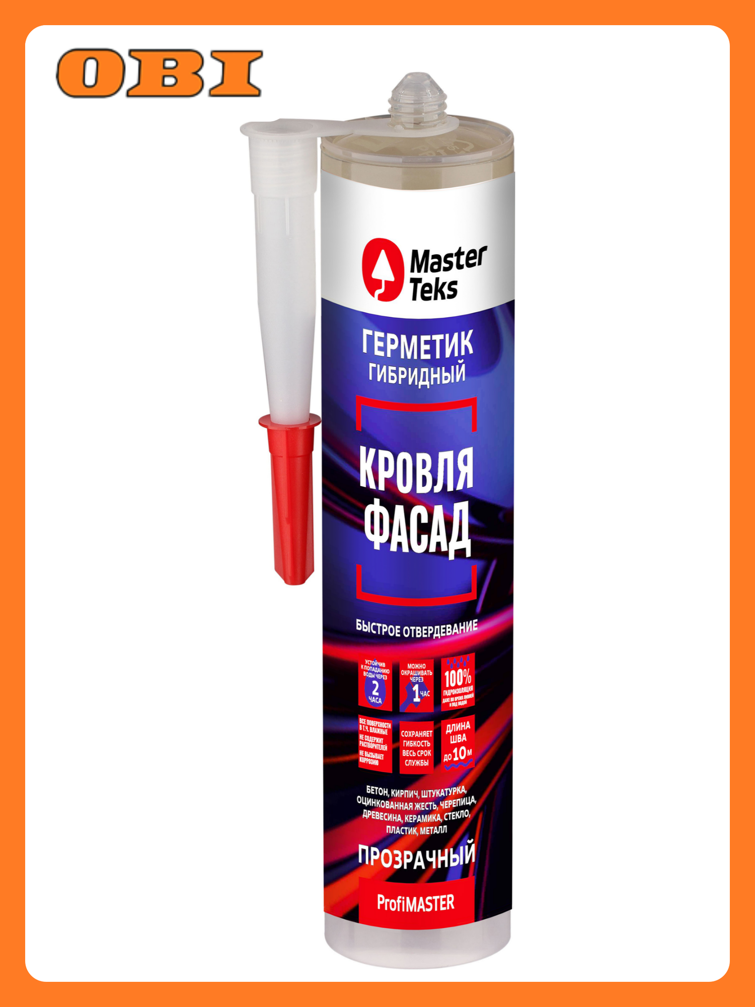 MasterTeks PM герметик гибридный кровля и фасад 290 мл прозрачный
