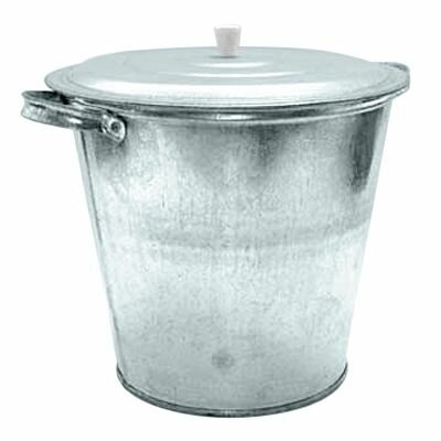 Бак оцинкованный Домашняя Мода эмалированный, с крышкой,"Земляника лесная , 18 литров, кремового цвета (2527)