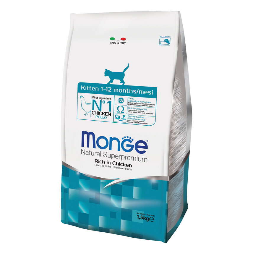Корм сухой Монж с курицей для котят Monge Kitten 1,5 кг