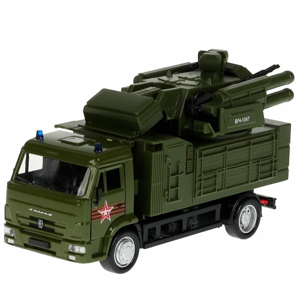 Машина металл Kamaz Армия России 15 см, (двер, подв. дет, свет-звук) инер, в коробке