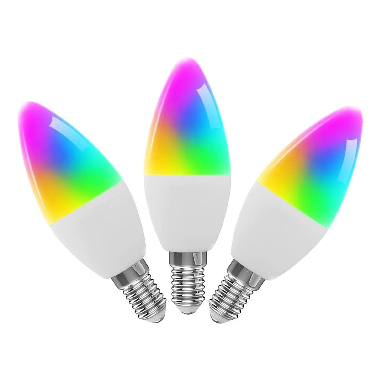 WiFi Умная лампочка RGB+WW+CW LED Свеча E14 Люстра Свет Лампочки SmartLife APP Удаленное Управление Совместимо с Google Home Голосовое Управление Регулируемая яркостью 3000K-6000K 4W(Эквивалент 40W), Белый, 1шт, 3шт, 5шт (Выбор)