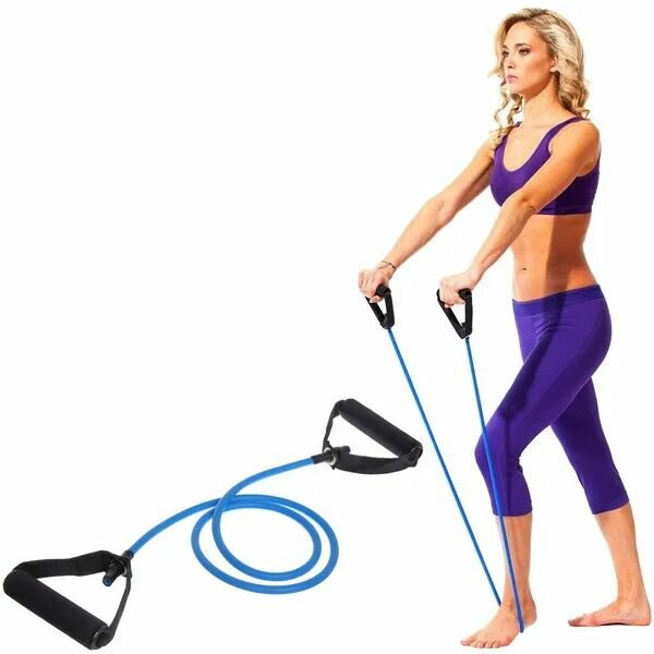 Универсальный эспандер трубчатый "Life" 1,30 м (нагрузка 9-11 кг), синий