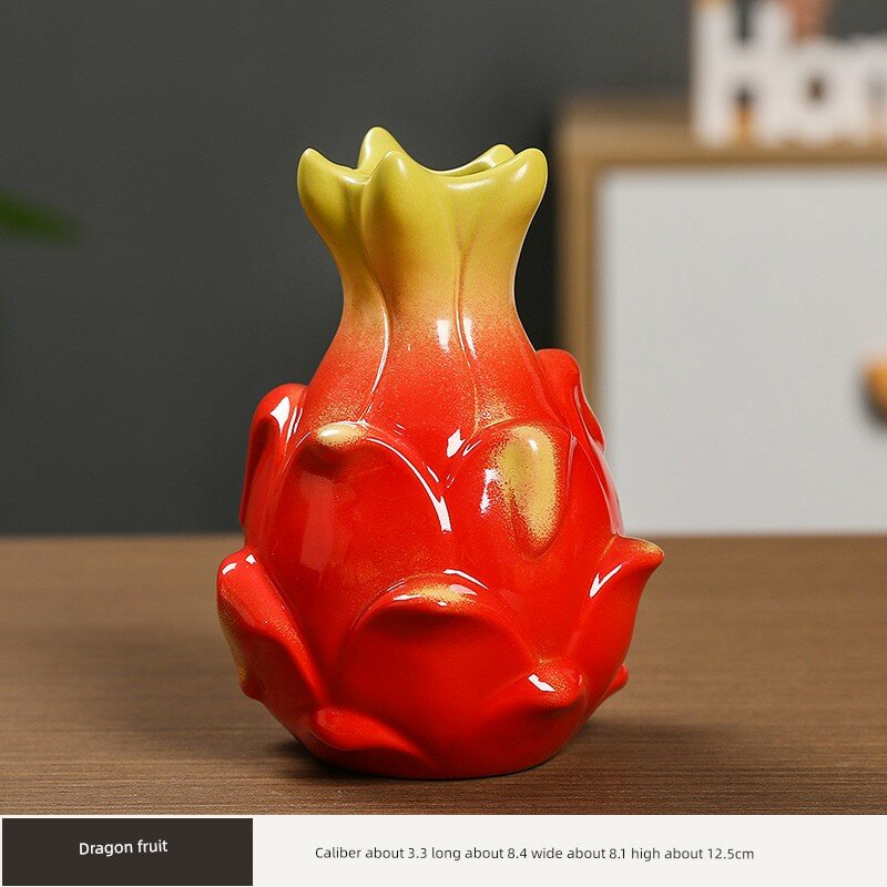 Керамическая ваза в форме драконьего фрукта для цветочных композиций в гостиной, гидропонных растений, декор для
