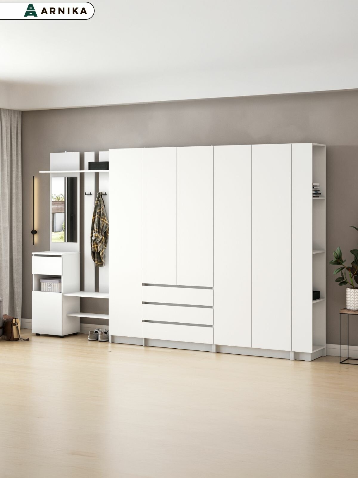 Прихожая ARNIKA "Бали", вешалка с зеркалом, ЛДСП, современная