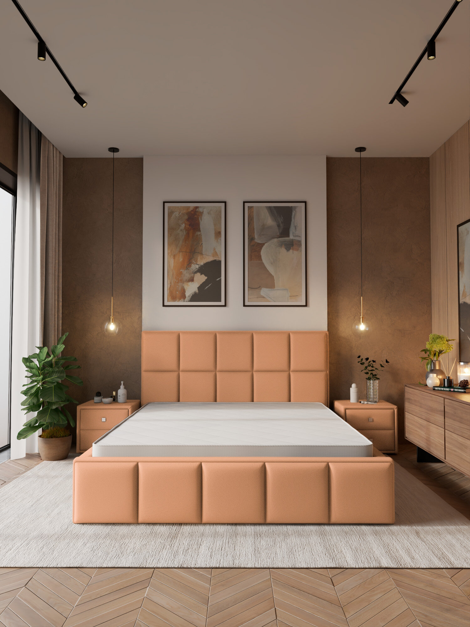 Кровать двуспальная 160х200 с подъемным механизмом, Флоренция макси с мягким изголовьем для дома и спальни, ортопедическое основание, ящик для белья