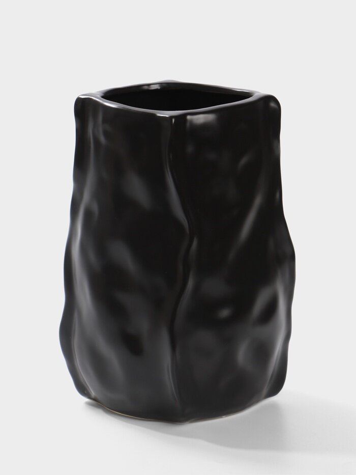 Ваза настольная керамика "Габино" 18,5х12 см, чёрный 10902466