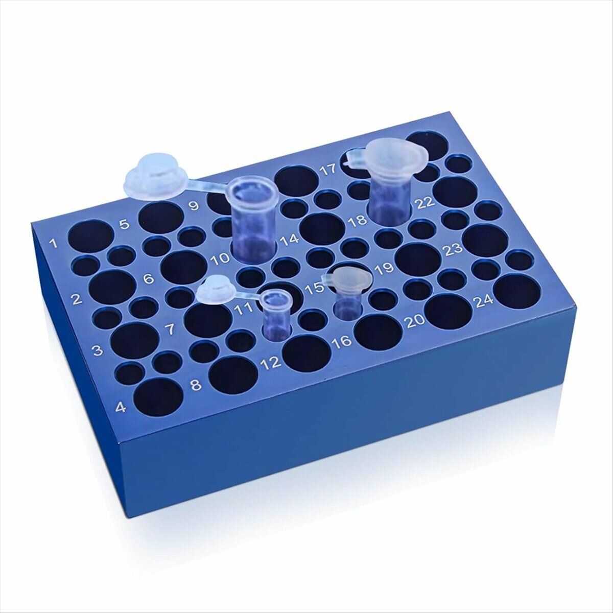 Двухразмерный Алюминиевый Охлаждающий Блок (24+36 Ячеек) Для Пробирок - Многоразового Использования