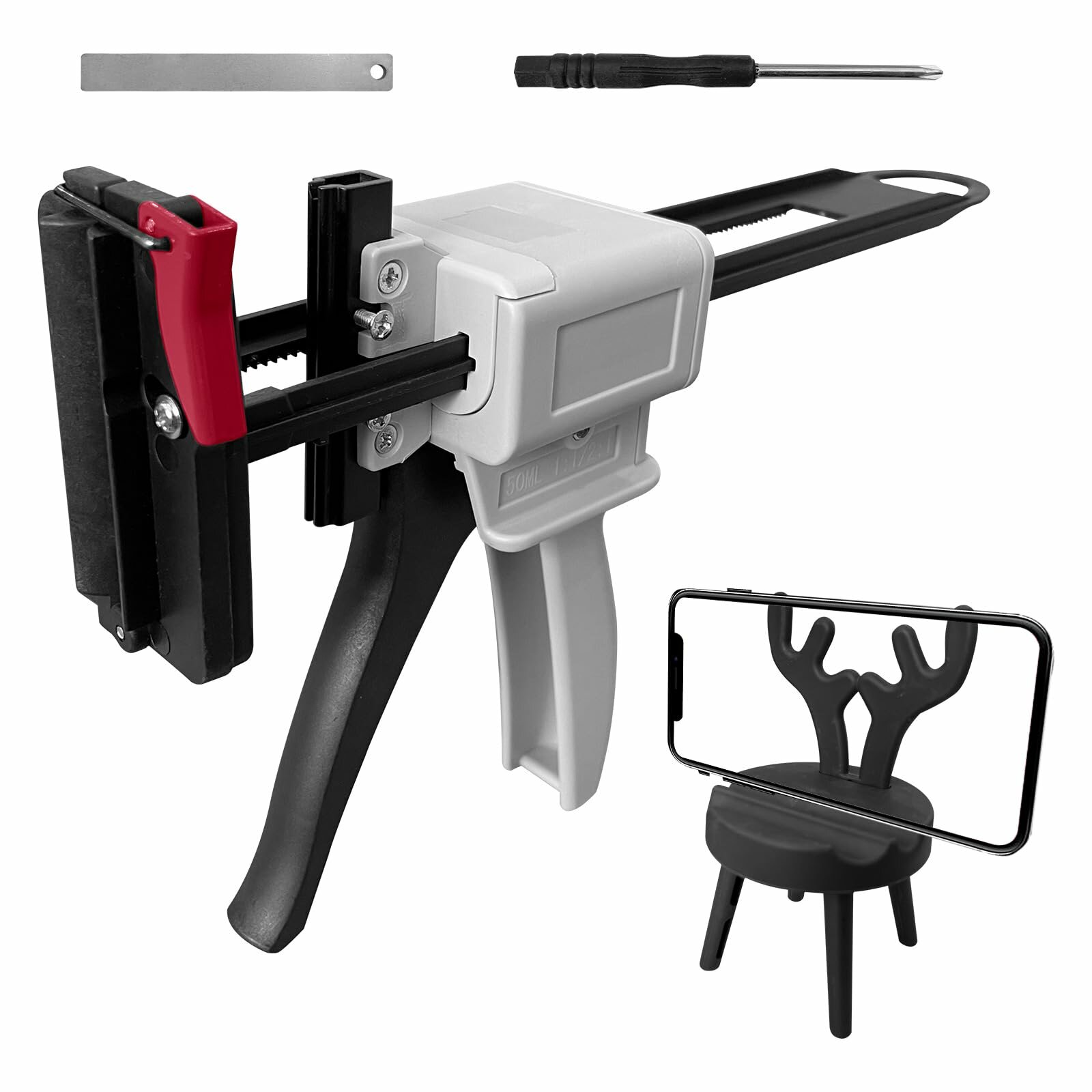 Трубчатый экструдер для тюбиков с зубной пастой пистолет для клея, универсальный ручной экструдер из 704 силикона, пистолет для инъекции клея из алюминиевого тюбика для экономии усилий, 1x Пистолет для силиконового клея, 1x Отвертка, 1x Клепка