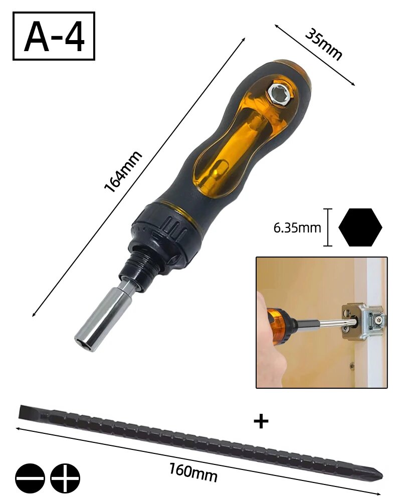 Телескопическая отвертка с храповым механизмом, многофункциональная регулируемая ручка, набор бит Phillips с шлицем, отвертка, гнездо для ремонта, ручные инструменты