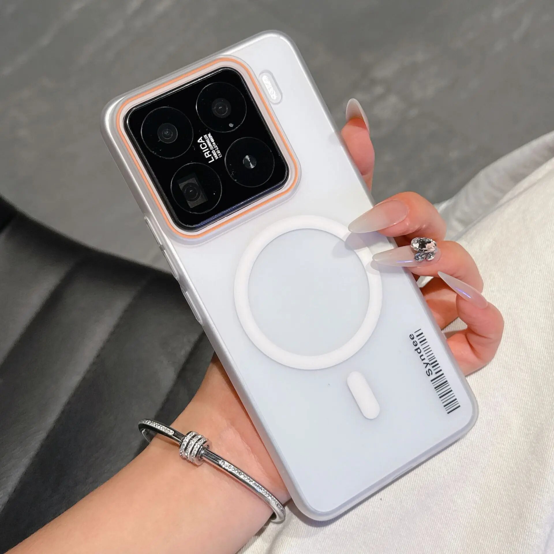 Простой модный чехол с узором в виде штрих-кода, прозрачный, с Белый, WHITE, for Xiaomi 17T