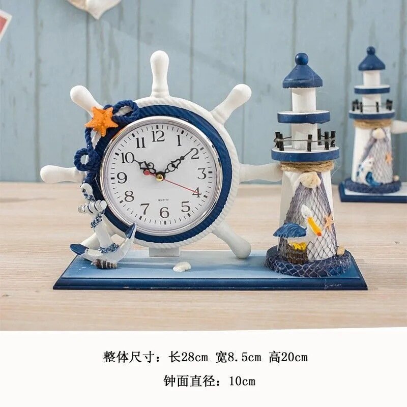 Средиземноморский стиль INS, высококачественные часы, океанский стиль, бесшумные настольные часы, украшение для гостиной, настольные часы для демонстрации
