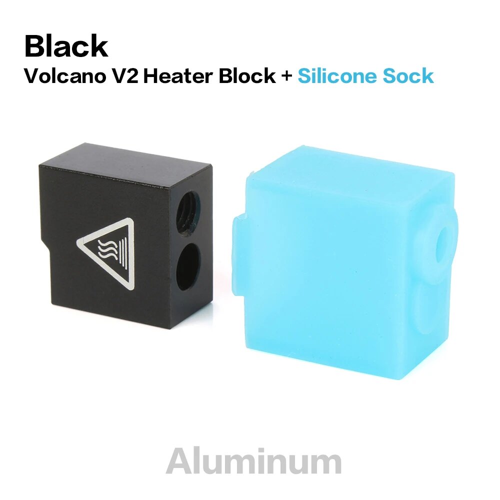 Запчасти для 3D-принтера LERDGE E3D Volcano V2, алюминиевый нагревательный блок, нагреватель горячего конца для горячего нагрева экструдера с силиконовыми носками