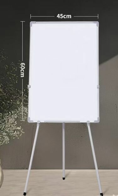 Доска-флипчарт магнитно-маркерная демонстрационная для офиса и дома на треноге c держателями для бумаги 45х60 см DD