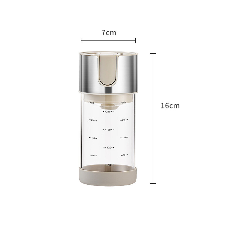 Бежевая бутылка для масла из высокоборосиликатного стекла 270 мл с автоматическим открытием, кухонный дозатор с