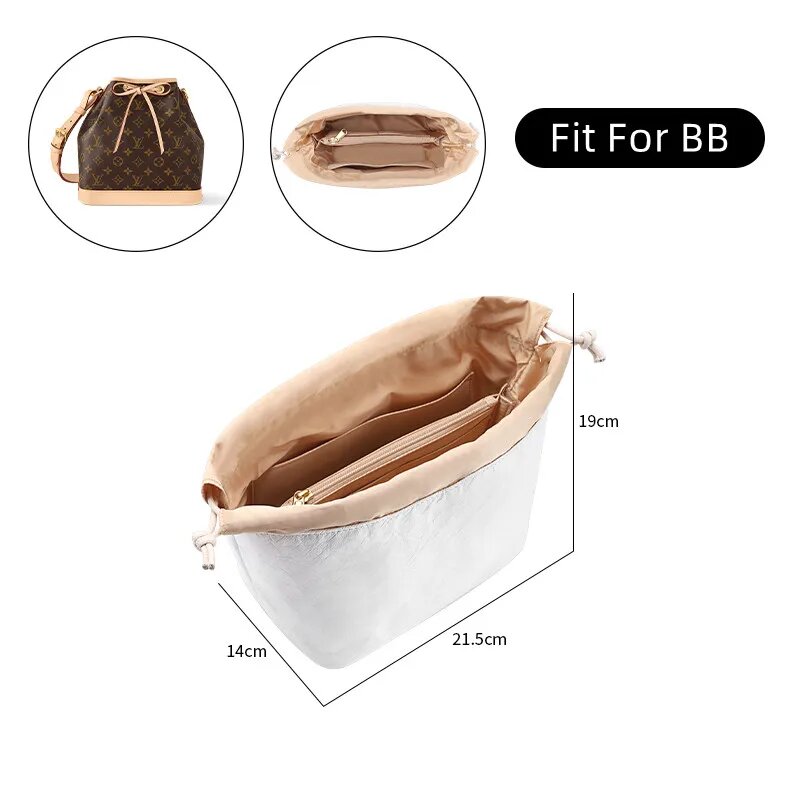 CRAZYSMITH Сумка-Органайзер для LV Nano Noe, сумка Dupont, бумажная внутренняя сумка, вкладыш, сумки для хранения, подкладка на шнурке, поддержка формирователя For LOUIS VUITTON Nano Noe Handbag S Fit For BB