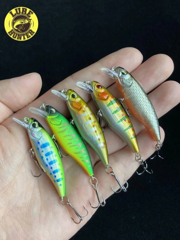 Набор (5шт.) Воблер minnow 6см/4,3гр для летней рыбалки, набор приманок для спиннинга на щуку, голавля, жереха, окуня