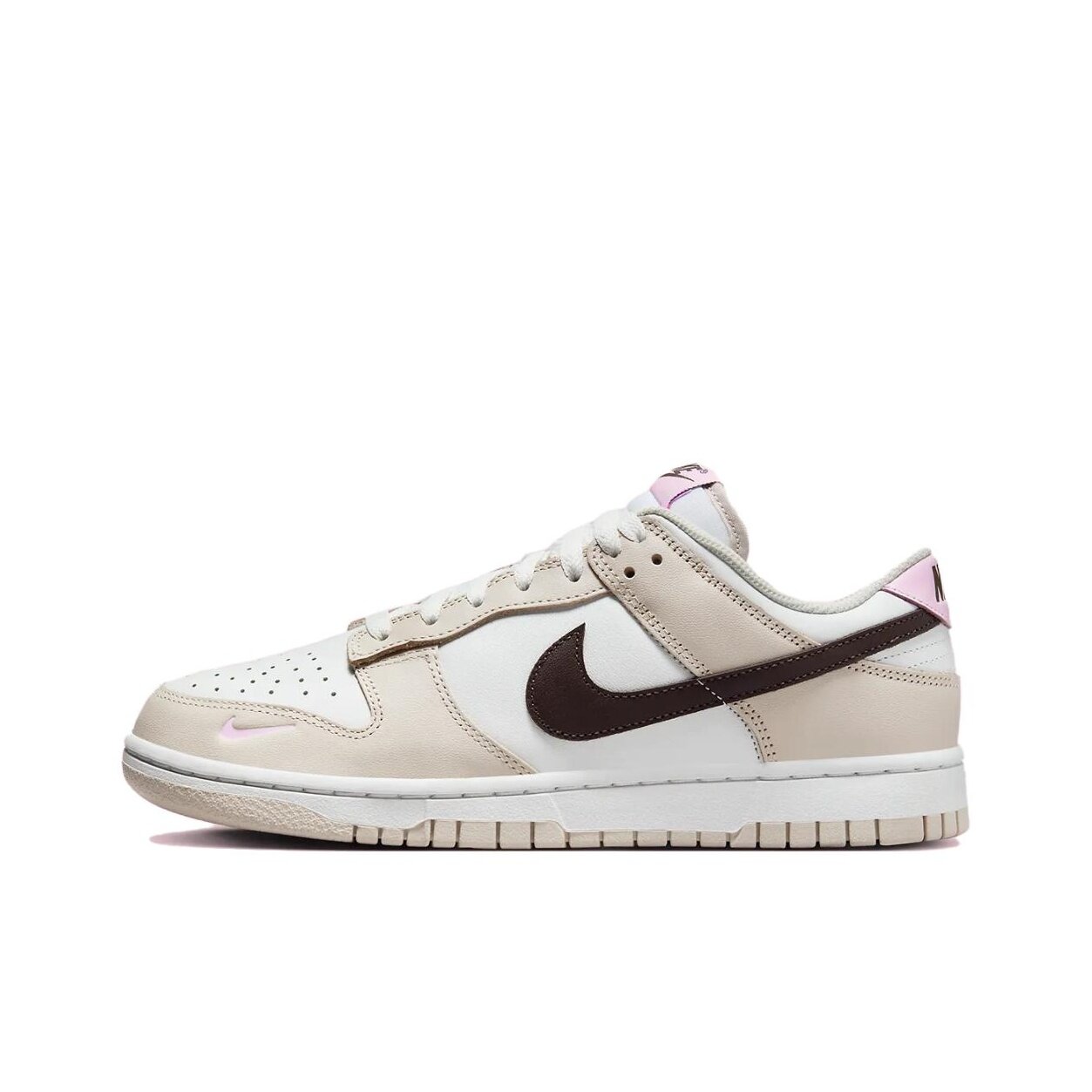Кроссовки NIKE Dunk, размер EU 40 стопа (25.5CM), белый/розовый/коричневый — фото 1