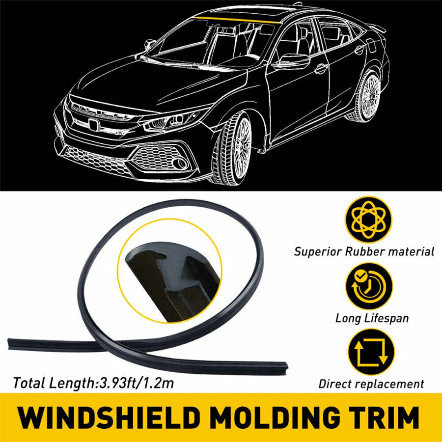 Окантовка лобового стекла для Honda Civic 2006–2011, резиновая, чёрная, передняя верхняя