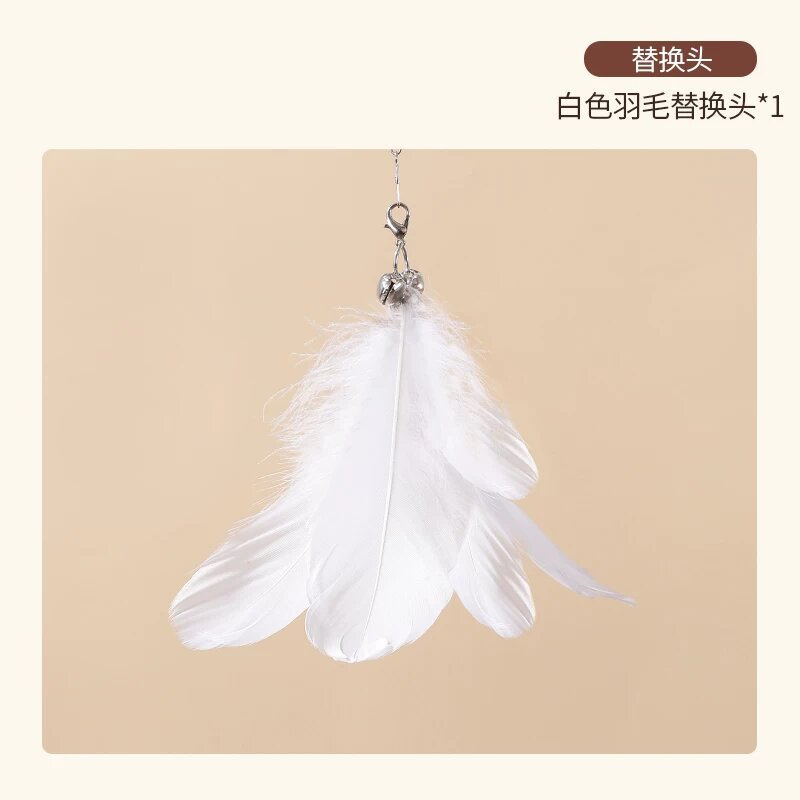 Дразнилка для кошек с длинной ручкой, инструмент для самостоятельного развлечения кошек, устойчивая к перьям и укусам,