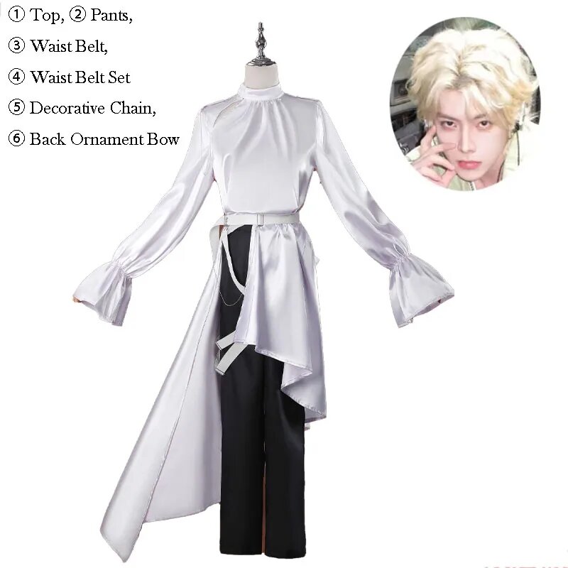 Косплей Лукаа WICCON, белый, S, костюм и парик
