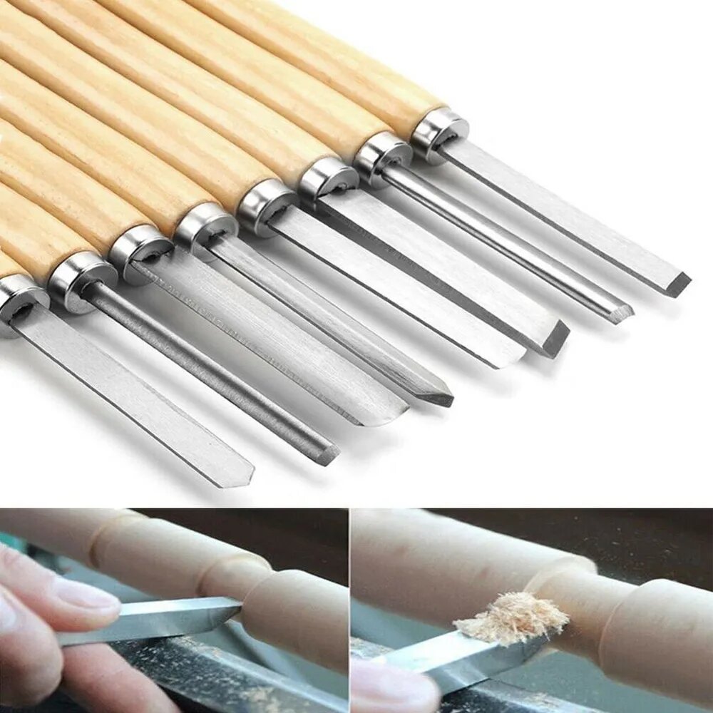 Набор из 8 старинных деревянных стамесок для деревообработки