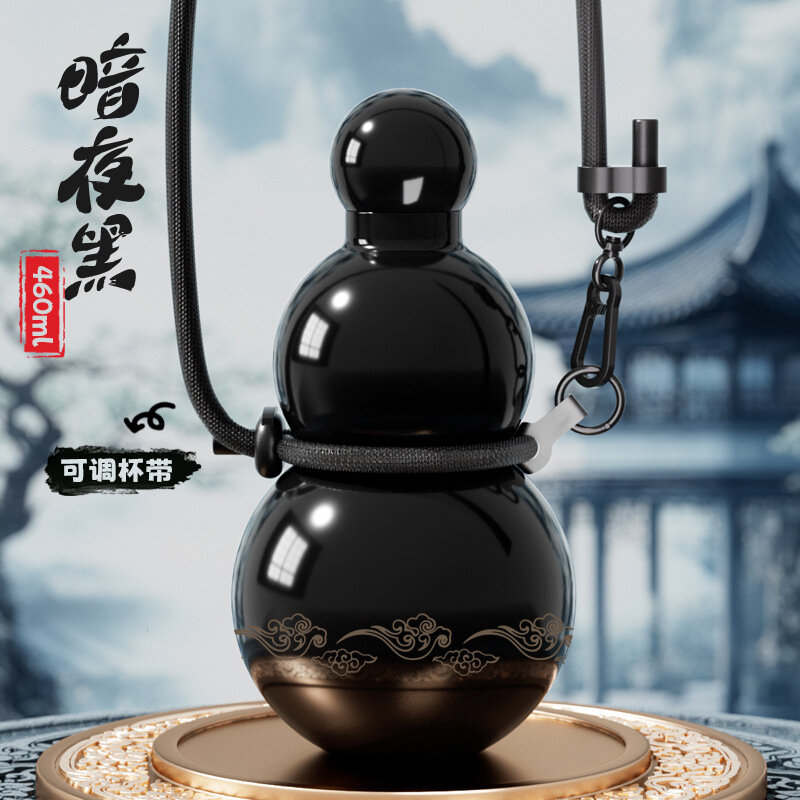 Утолщенная термокружка из нержавеющей стали 316, для мужчин и женщин, с национальным дизайном, стильная спортивная бутылка для воды для домашнего использования