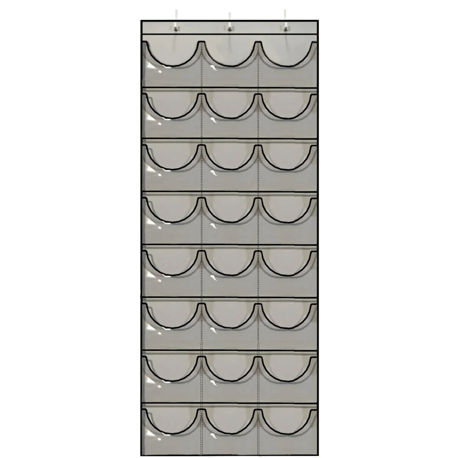 Органайзер для бейсболок, 24 кармана, ПВХ Серый, Grey