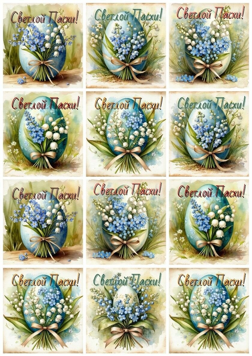 Водорастворимая картинка для мыловарения "На Пасху" А4.