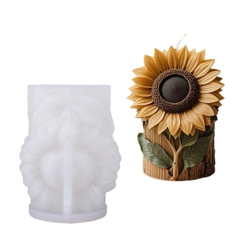Силиконовая Форма Для Изготовления Ароматерапевтических Свечей, Мыла Для Ствола Дерева Подсолнухи, Проекты Украшения Дома