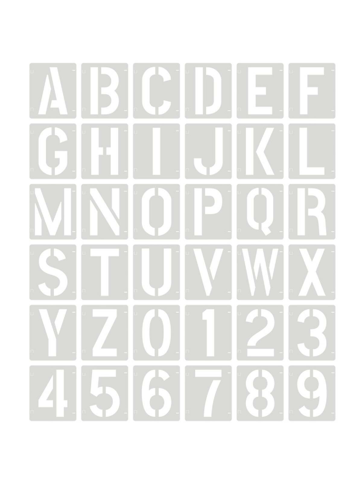 36шт Шаблонов для рисования букв и цифр для поделок из дерева, настенных вывесок