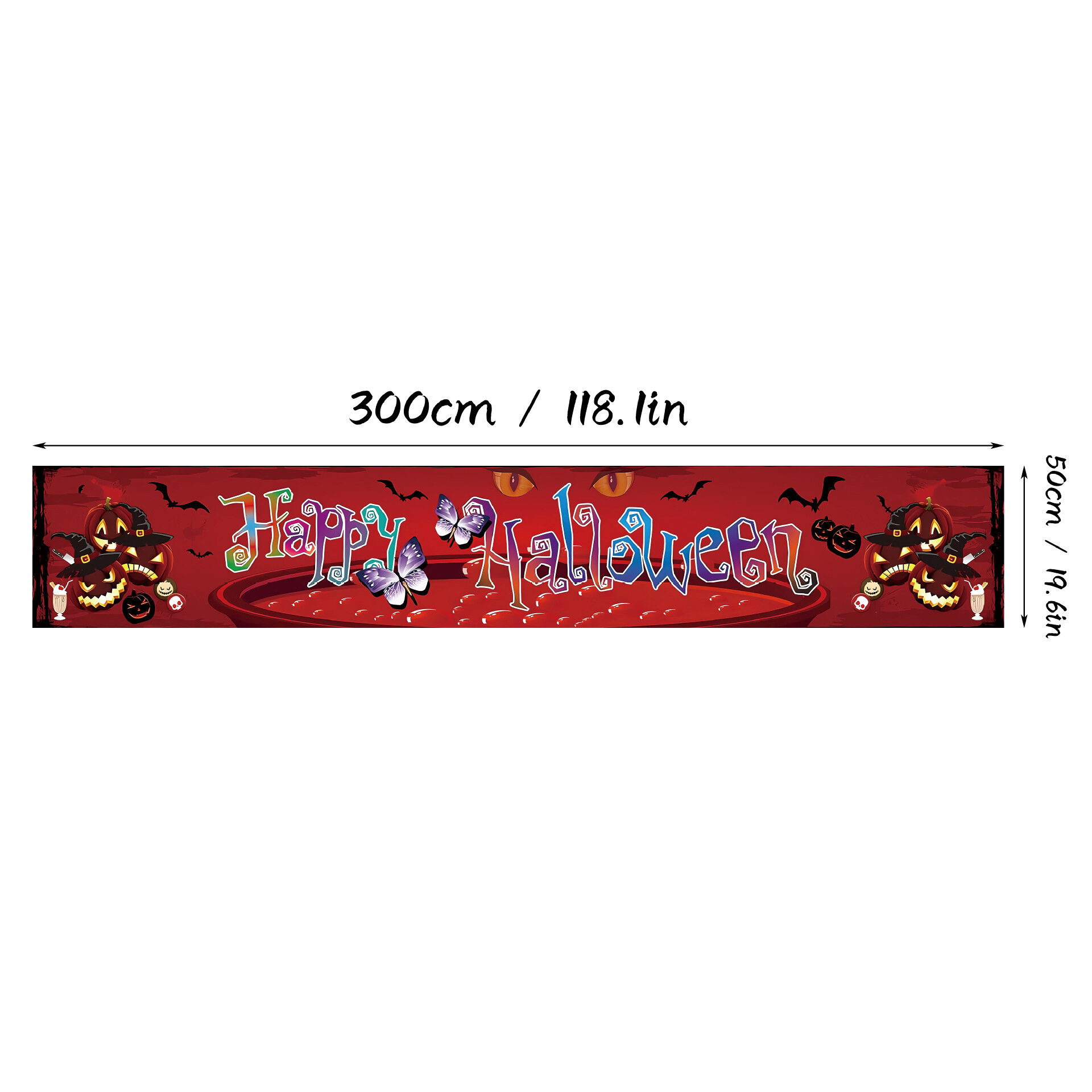 Хэллоуинский баннер, висящий ткань для торговых центров, школ, вечеринок, командного строительства, уличных вечеринок, декоративная праздничная баннерная ткань для кросс-бордер