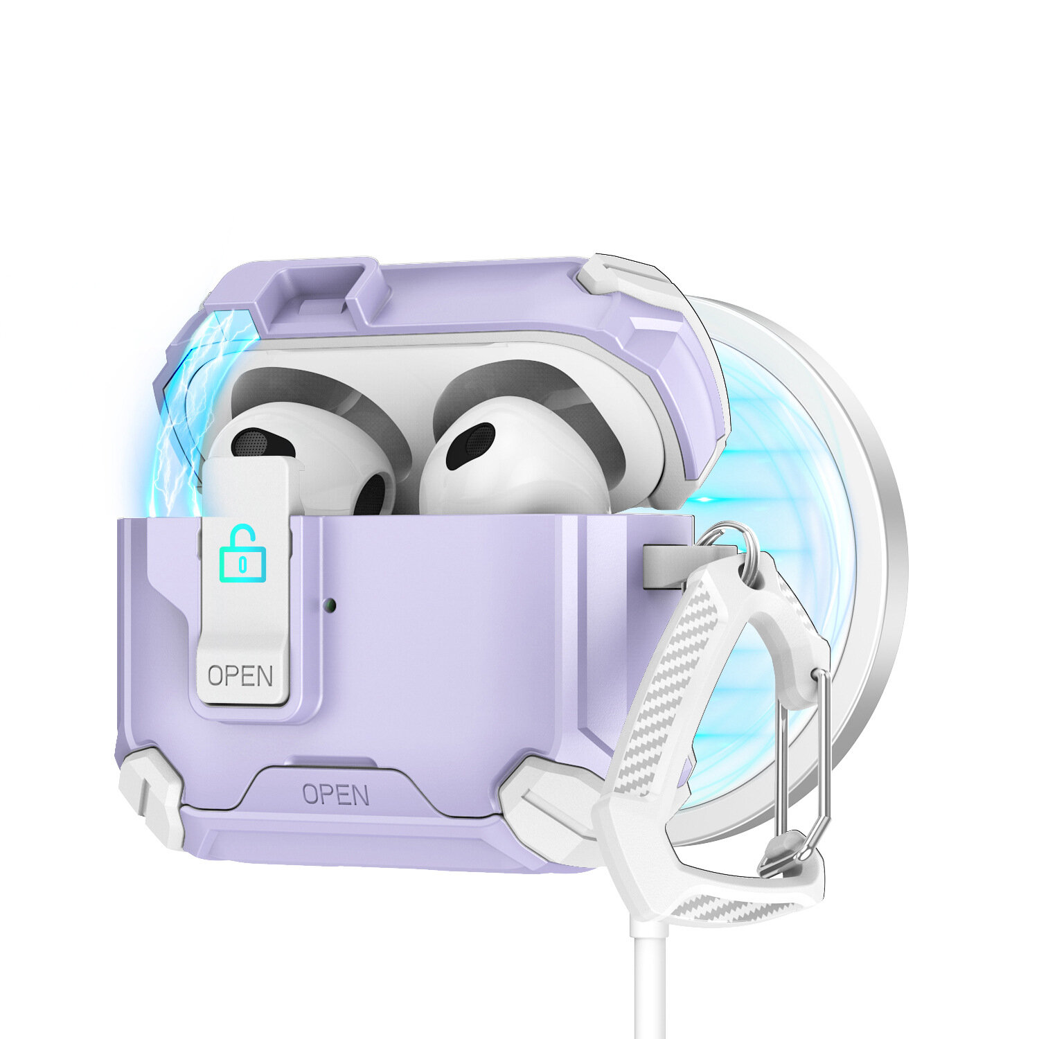 Чехол для AirPods 3 代 фиолетовый защитный силиконовый ударопрочный