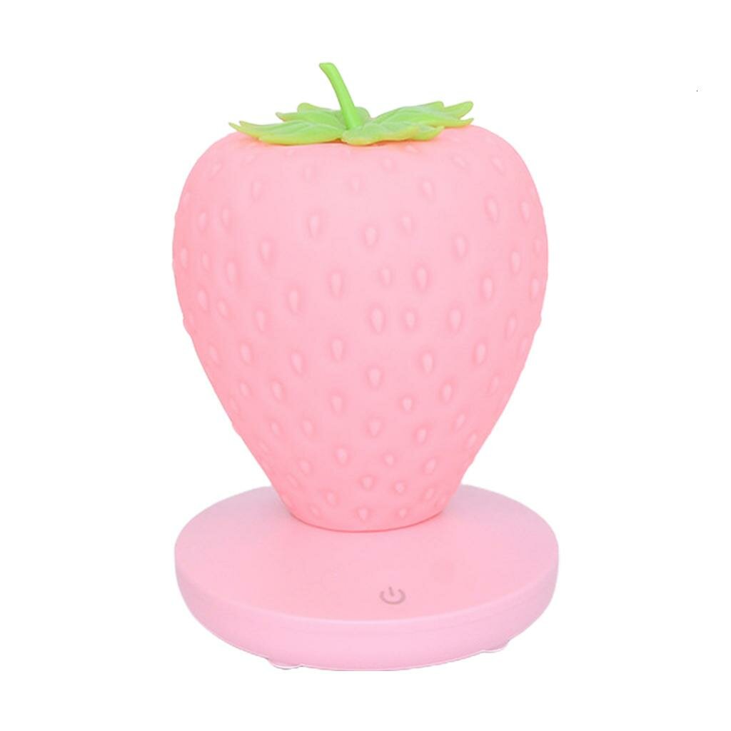 Светодиодная лампа-клубника с USB подсветкой для детей, Розовый