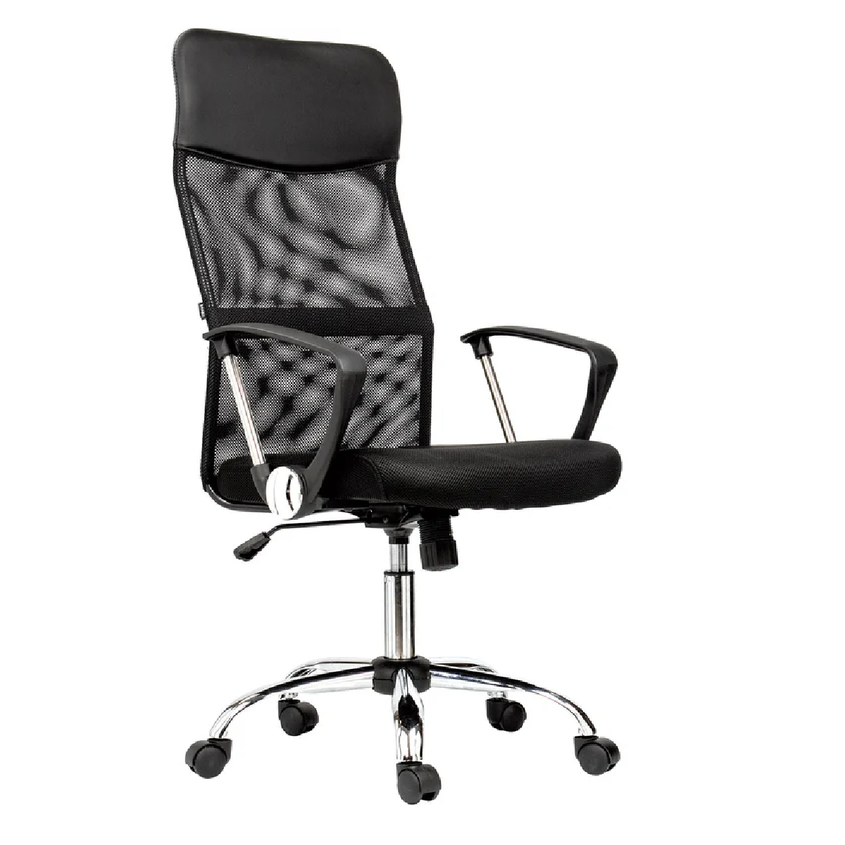 Кресло компьютерное Brabix Flash MG-302 с подлокотниками, хром (530867) черный