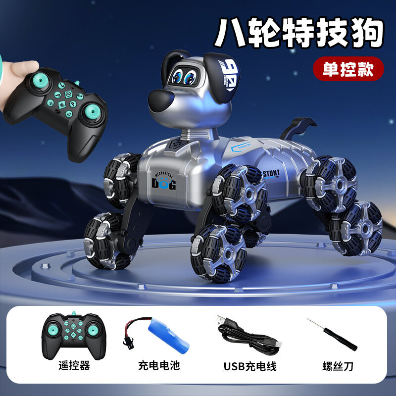 Кросс-бордерный радиоуправляемый восьмиколесный трюковой механический спрей-динозавр, дрифт, спрей, световые и звуковые эффекты, устойчивая детская игрушка