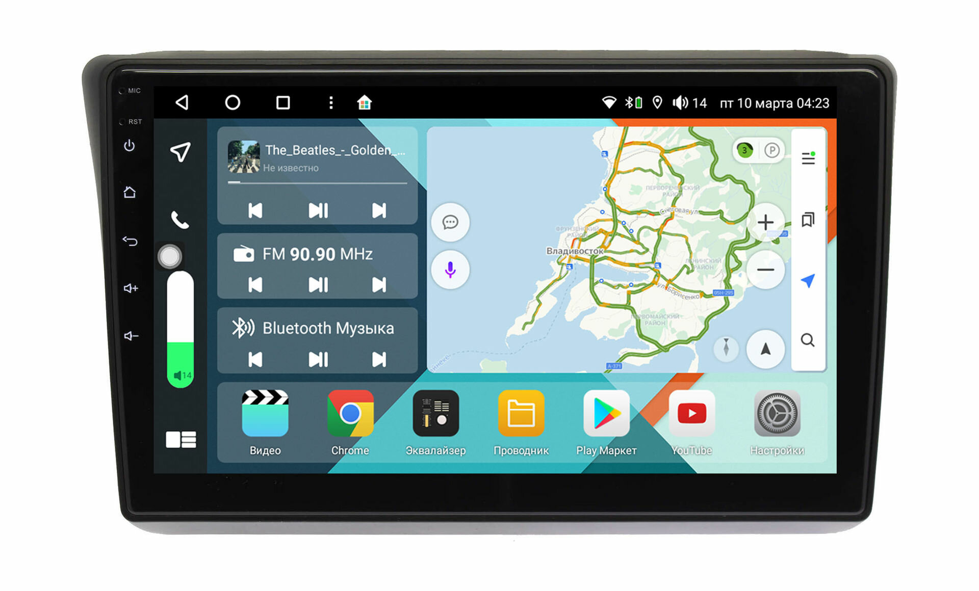 Магнитола Toyota Hilux Surf 1996 - 2002 10 дюймов, 4/64GB, 8 ядер, DSP, 4G, Android 10 / Wide Media