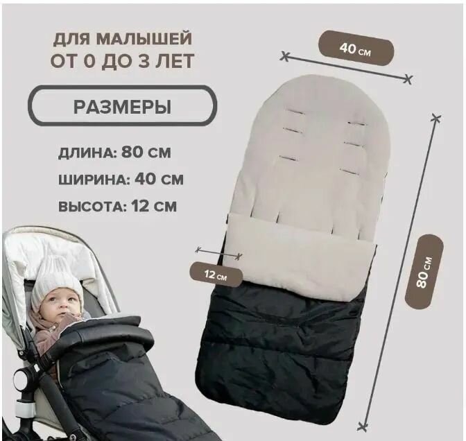 Матрасик, для прогулочной коляски и автокресла, овечья шерсть, 80х40 см