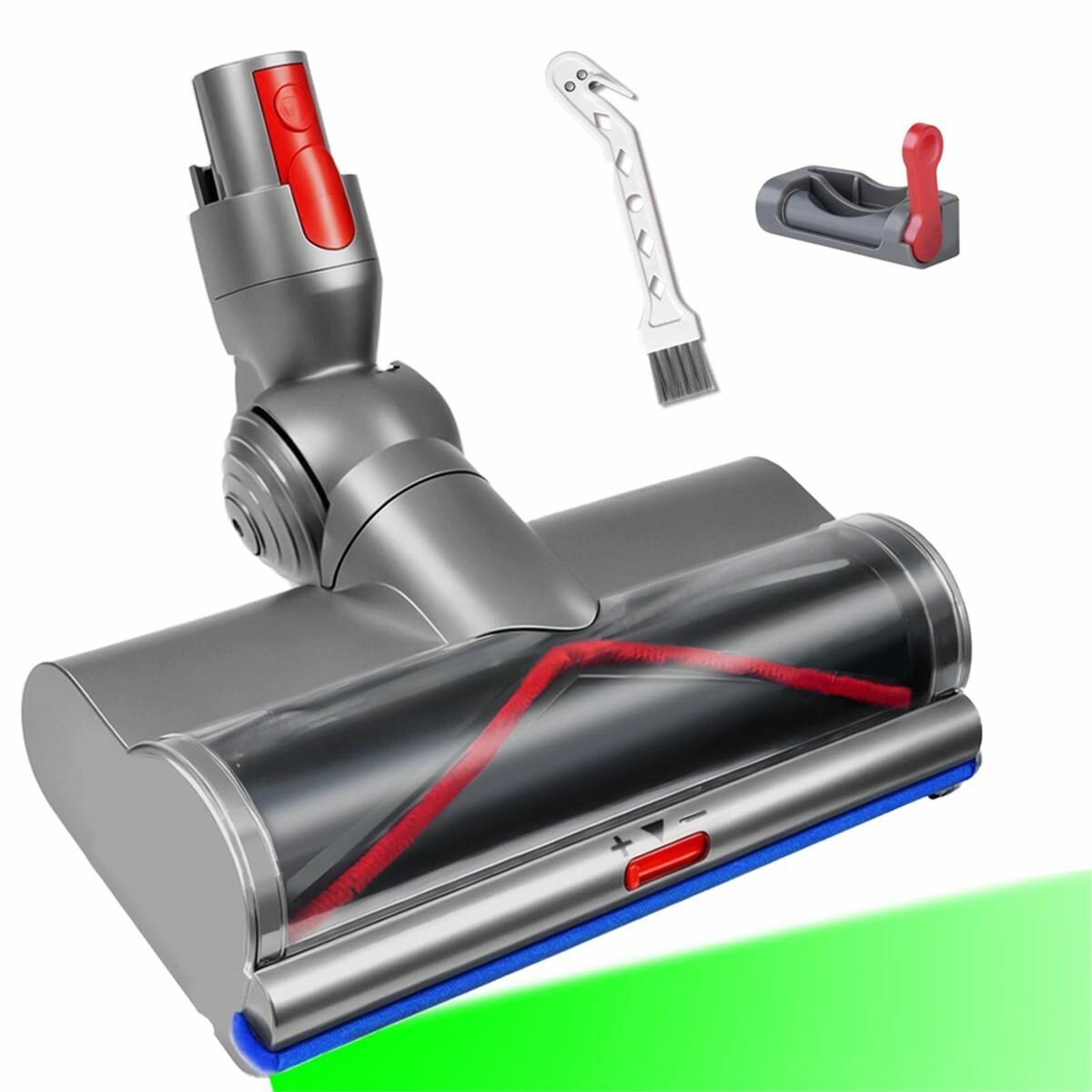 Сменная насадка для беспроводных пылесосов Dyson V8 V10 V11 V15 щётка с прямым приводом и зелёной светодиодной подсветкой